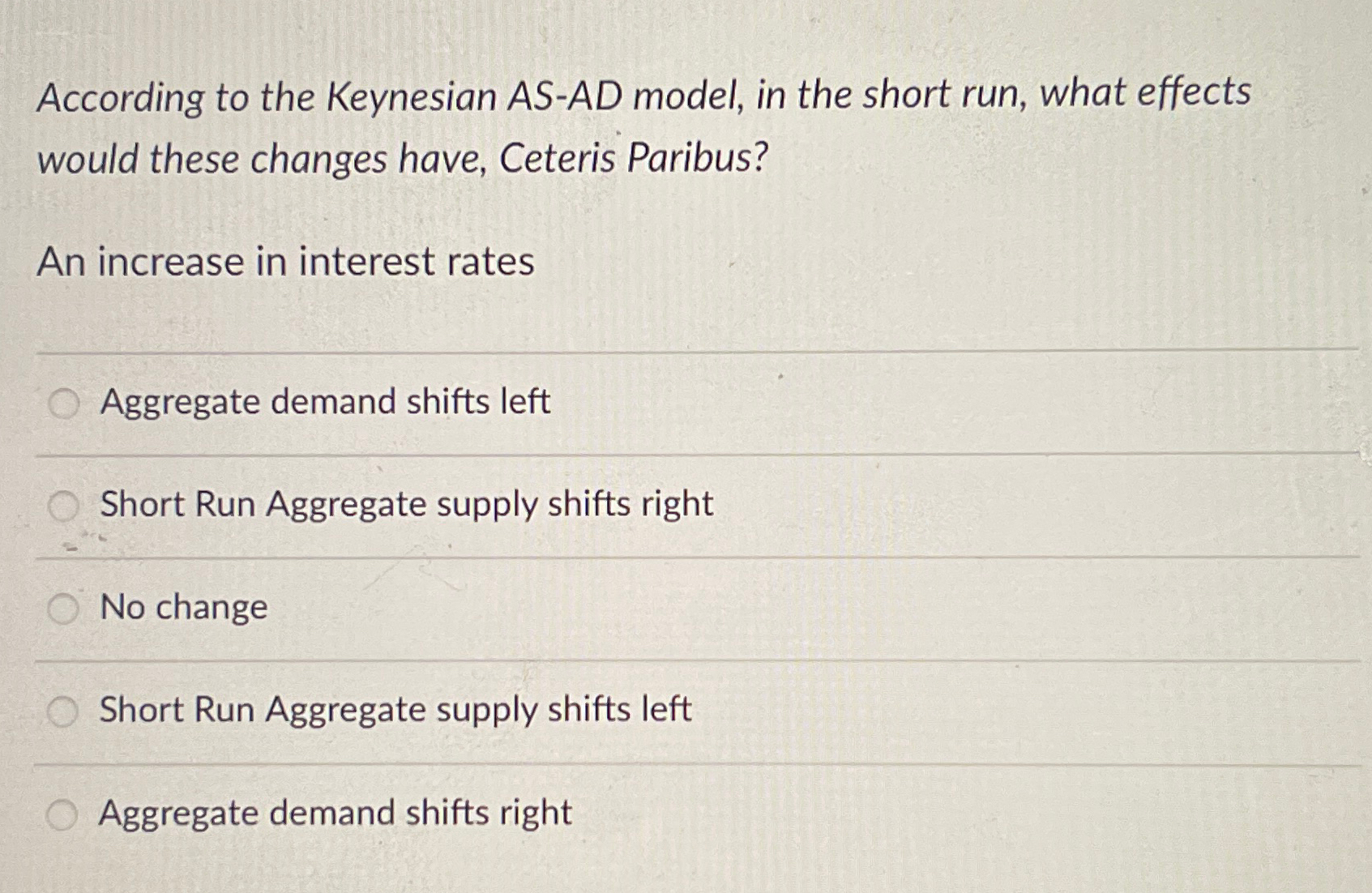 Solved According to the Keynesian AS-AD model, in the short | Chegg.com