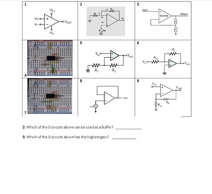 Solved 2: Which of the 9 circuits above can be used as a | Chegg.com
