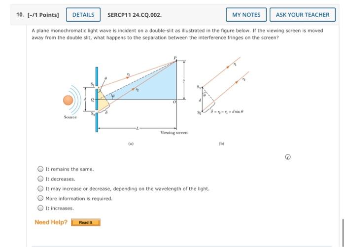 Solved A plane monochromatic light wave is incident on a | Chegg.com