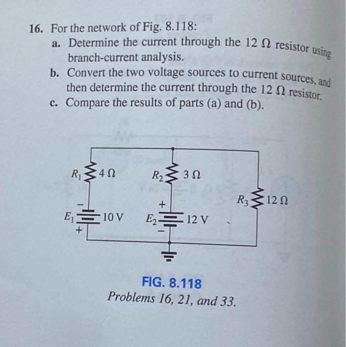 Solved 6 Problem 16 Solve For The Current Through R3 In