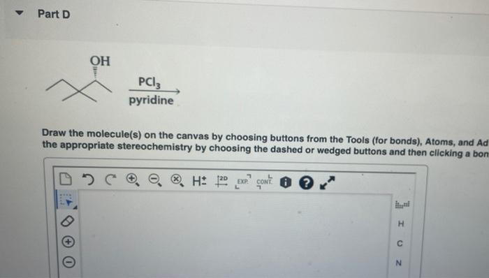 Solved Part OH HCI Draw the molecule(s) on the canvas by | Chegg.com
