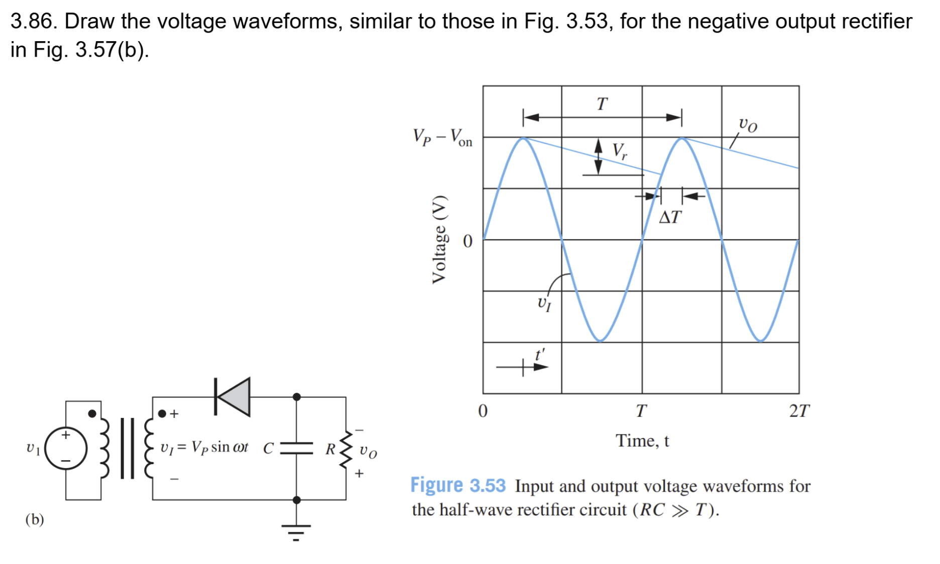 Solved 3 86 draw The Voltage Waveforms Similar To Those