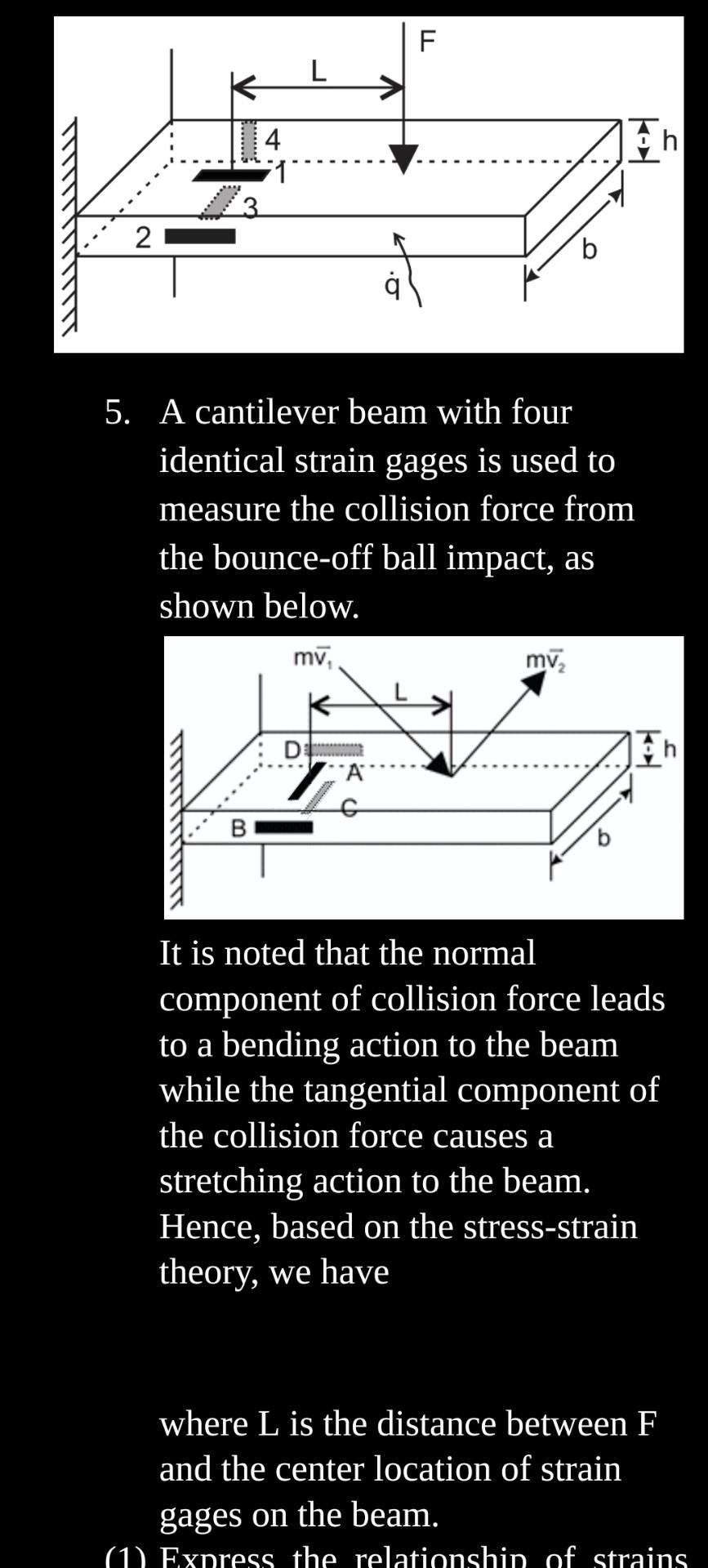 5. A cantilever beam with four identical strain gages | Chegg.com