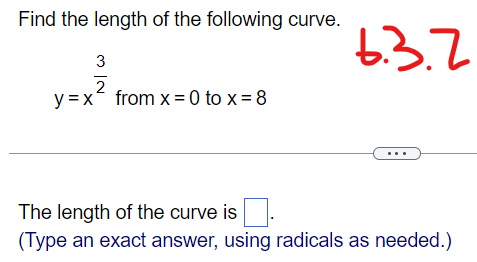 Solved Find the length of the following curve.y=x32 ﻿from | Chegg.com