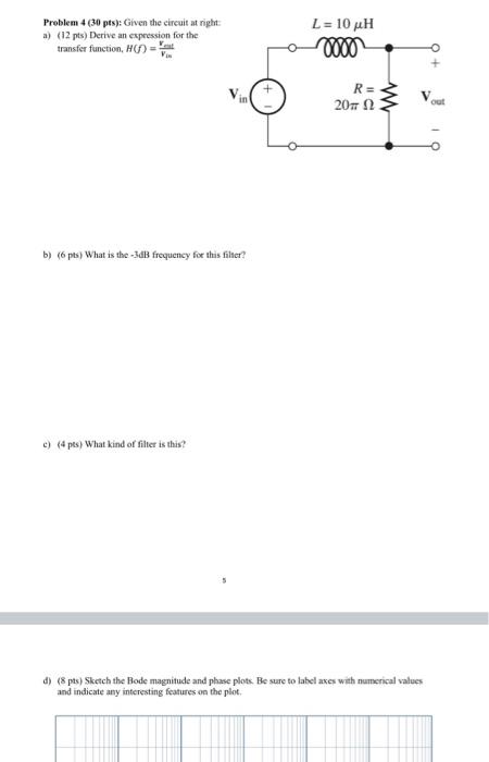 Solved Problem 4 (30 pts): Given the circuit at right a) (12 | Chegg.com