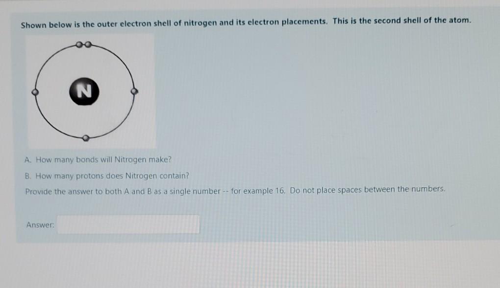 Solved Shown below is the outer electron shell of nitrogen | Chegg.com