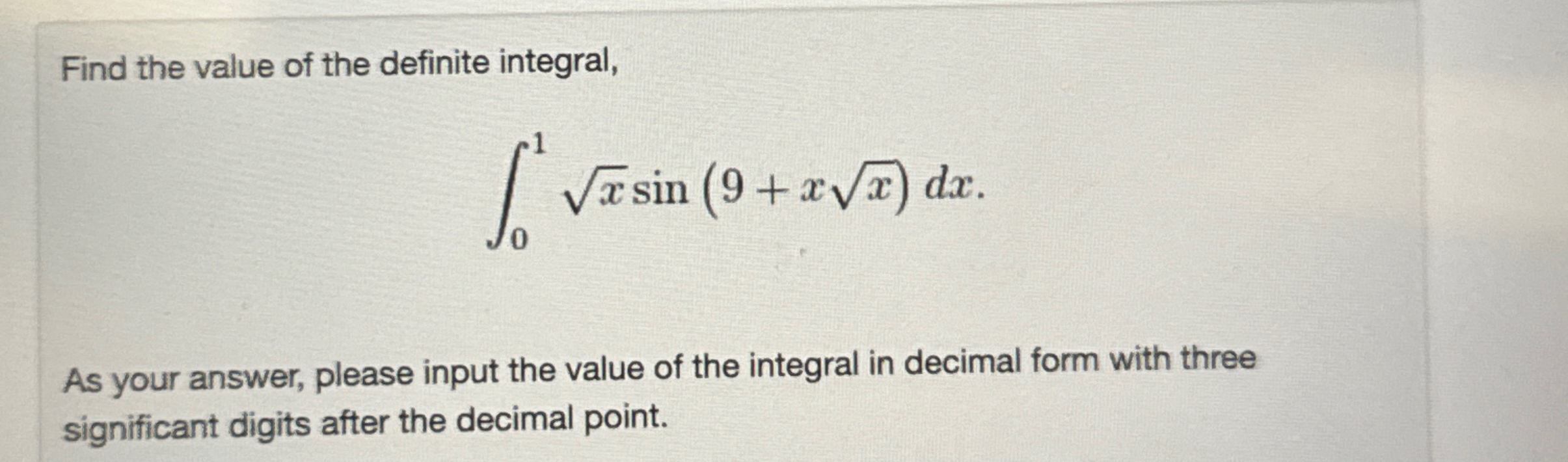 Solved Find the value of the definite | Chegg.com