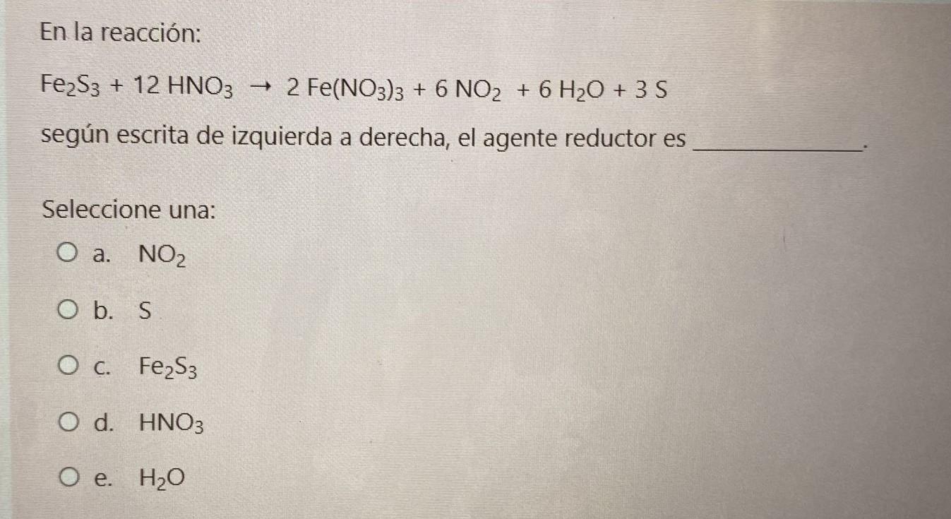 Solved 13) In the reaction: Fe2S3 + 12 HNO3 →2 Fe(NO3)3 + 6 | Chegg.com