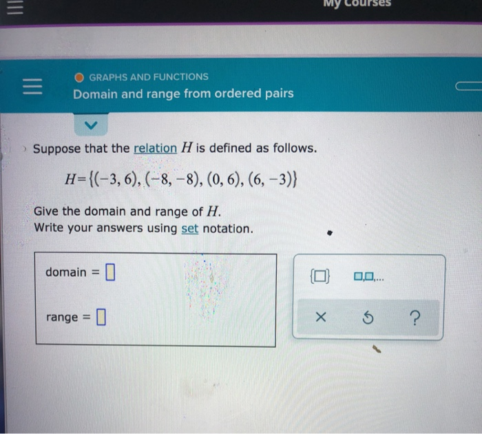 Solved III му GRAPHS AND FUNCTIONS Domain and range from | Chegg.com