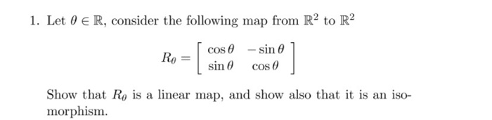 Solved 1. Let ER, consider the following map from R2 to R2 | Chegg.com