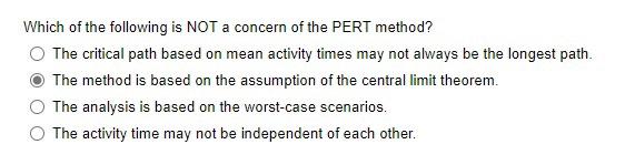 Solved Which of the following is NOT a concern of the PERT | Chegg.com
