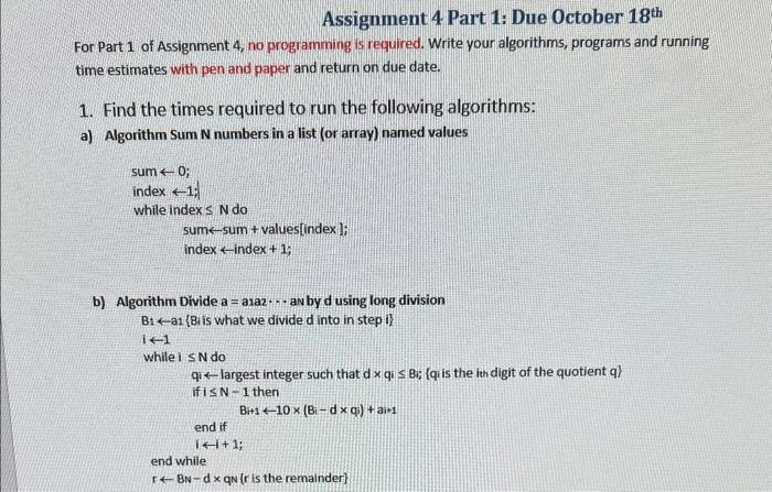 Solved Assignment 4. Part 1: Due October 18th For Part 1 of | Chegg.com