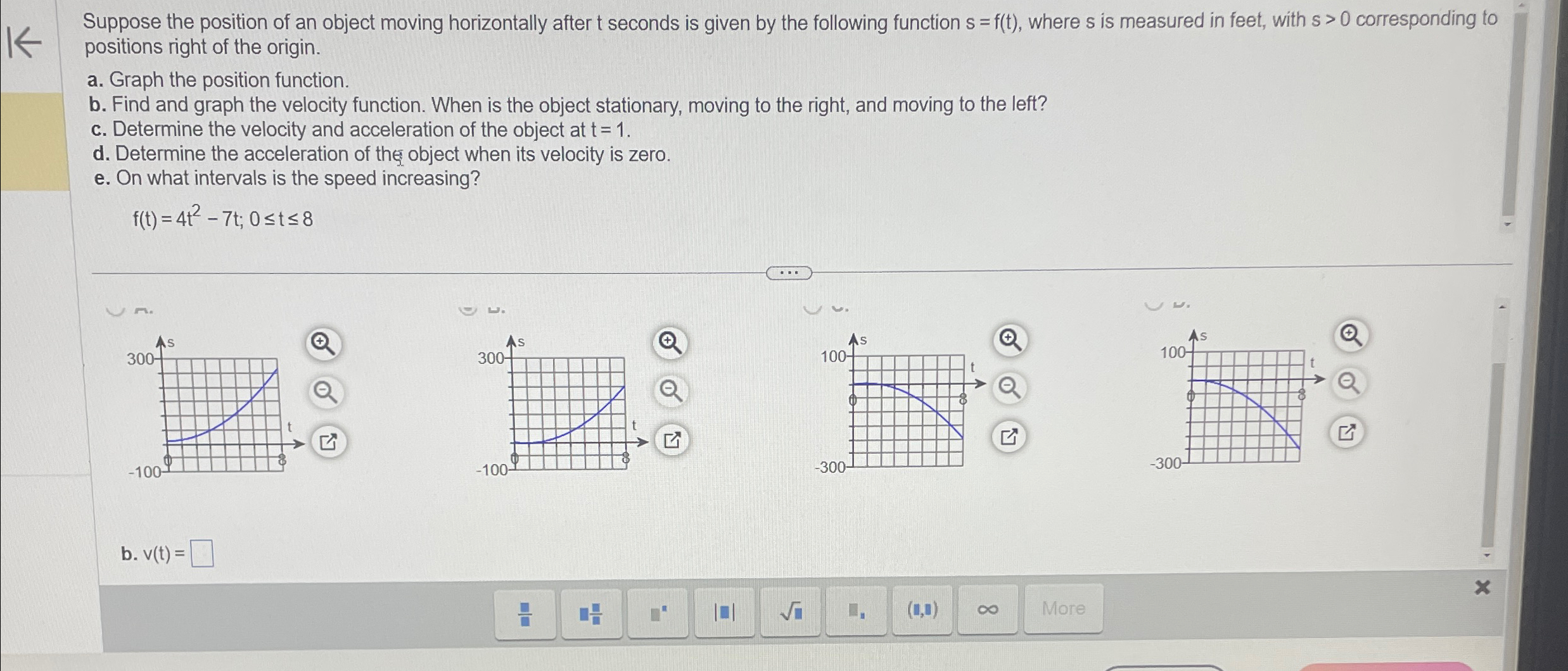 Solved Suppose The Position Of An Object Moving Horizontally