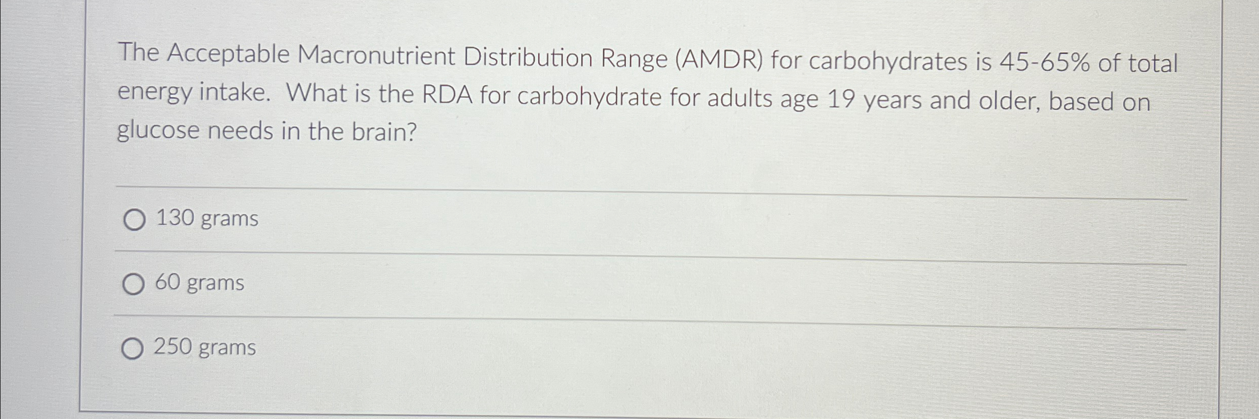 Solved The Acceptable Macronutrient Distribution Range | Chegg.com