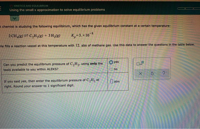 Solved O KINETICS AND EQUILIBRIUM Using the small x | Chegg.com