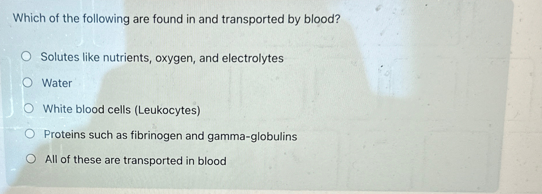 Solved Which of the following are found in and transported | Chegg.com