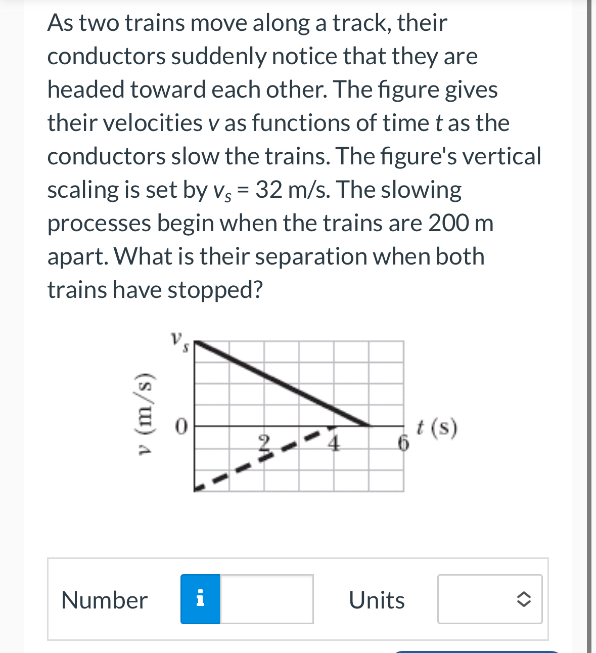 Solved As two trains move along a track, their conductors | Chegg.com