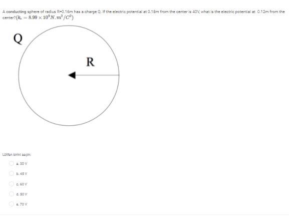 Solved A conducting sphere of radius R=0.16 m has a charge | Chegg.com