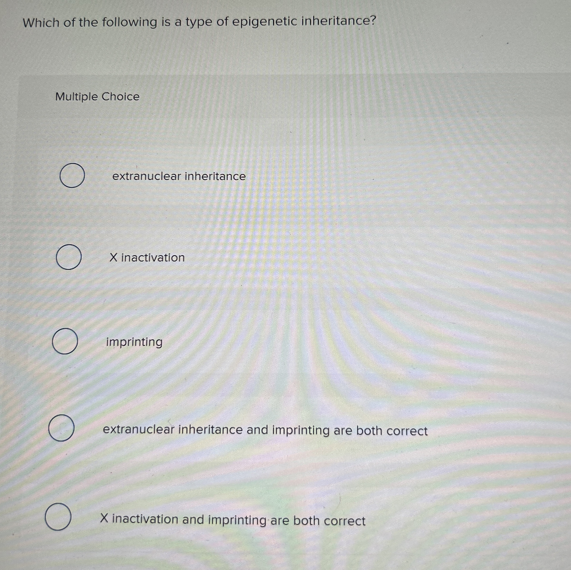 Solved Which of the following is a type of epigenetic | Chegg.com
