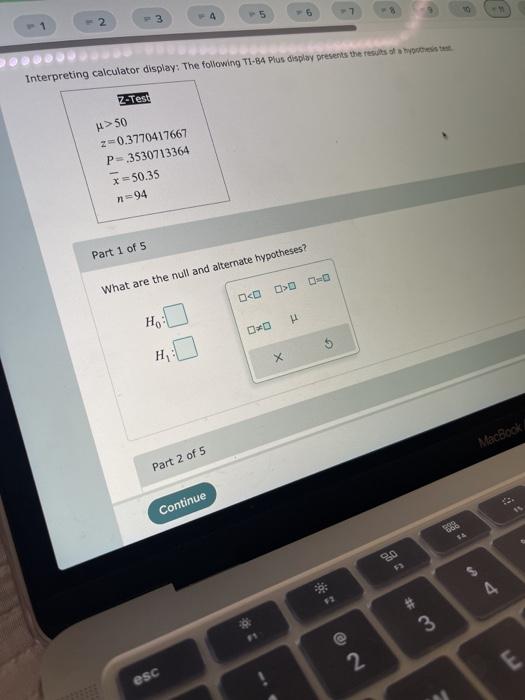 Solved 5 1 2 Interpreting calculator display: The following | Chegg.com