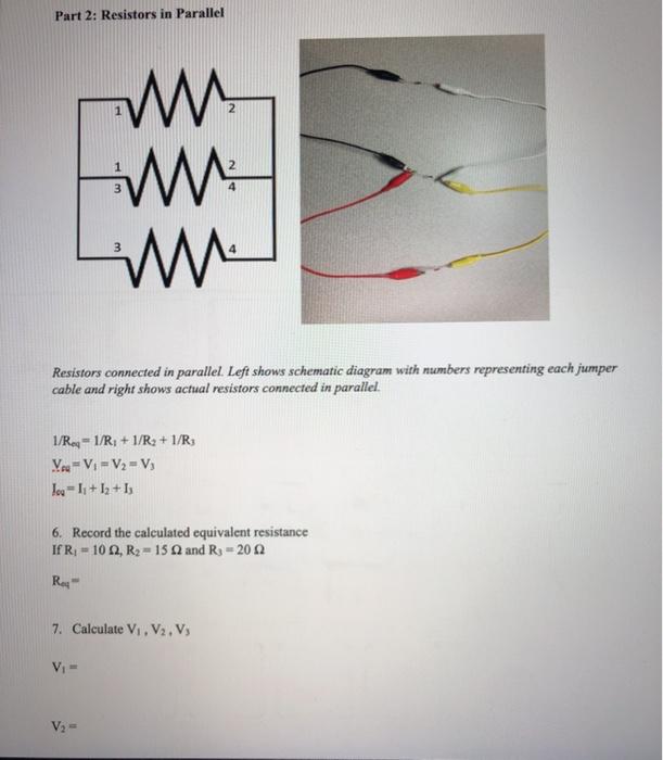 Solved Part 2: Resistors in Parallel 2 3 M Resistors | Chegg.com