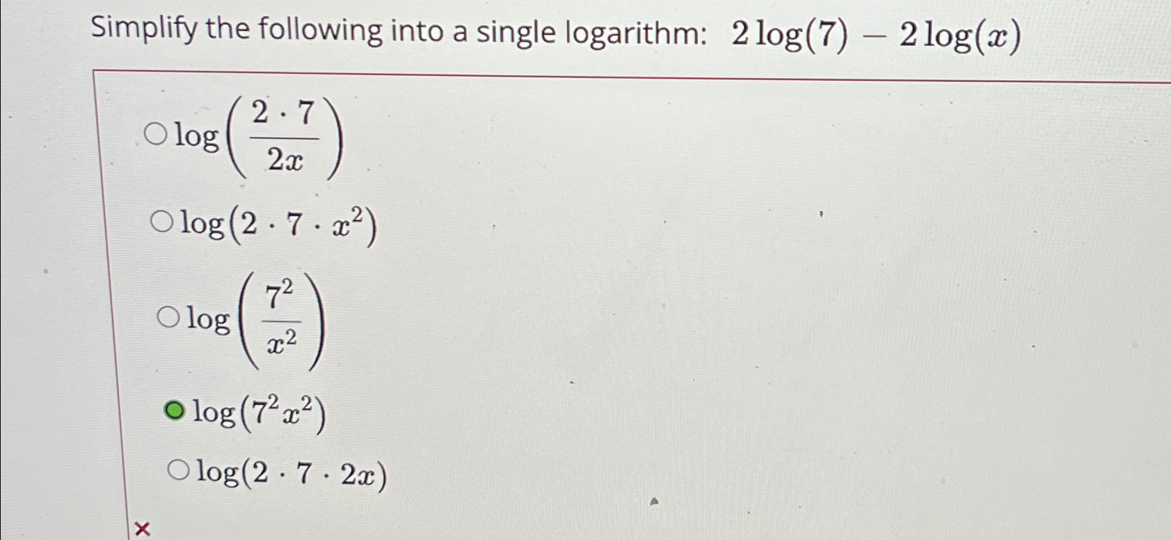 Solved Simplify the following into a single logarithm: | Chegg.com