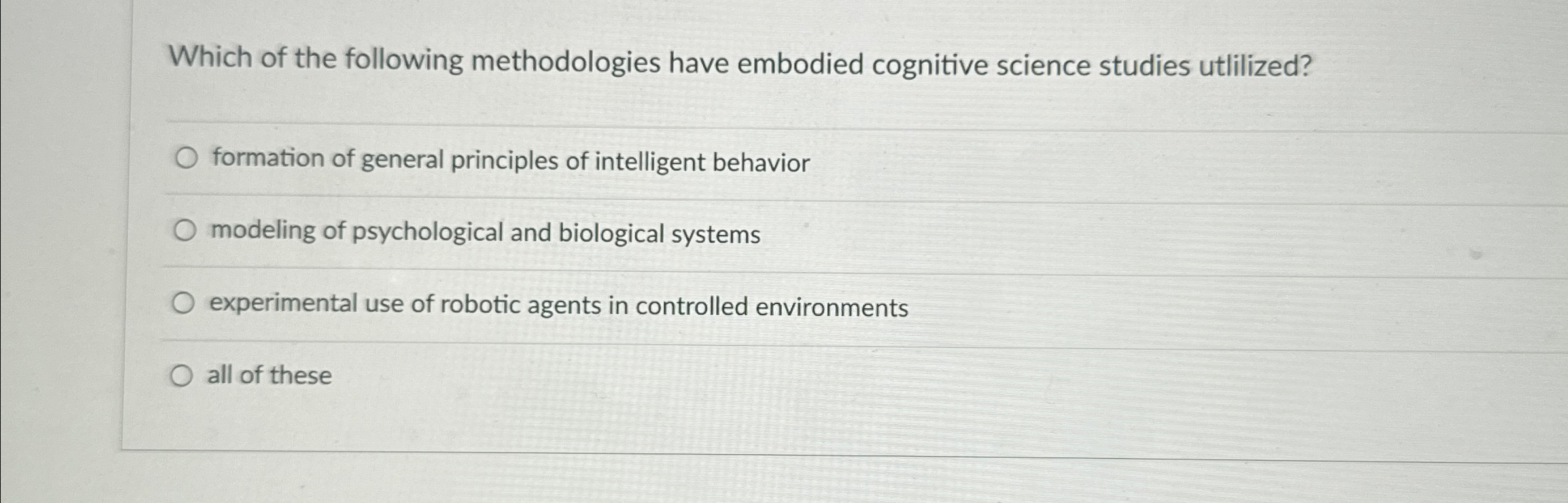 Solved Which of the following methodologies have embodied | Chegg.com
