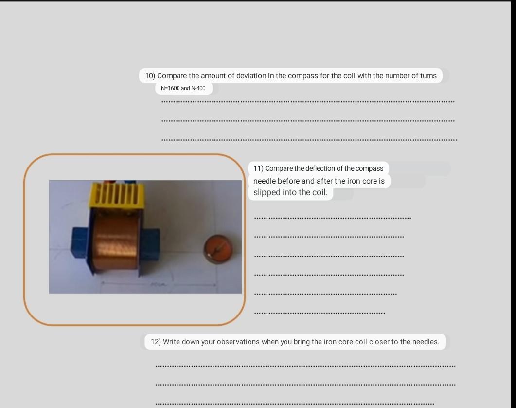 Solved 10) Compare the amount of deviation in the compass | Chegg.com