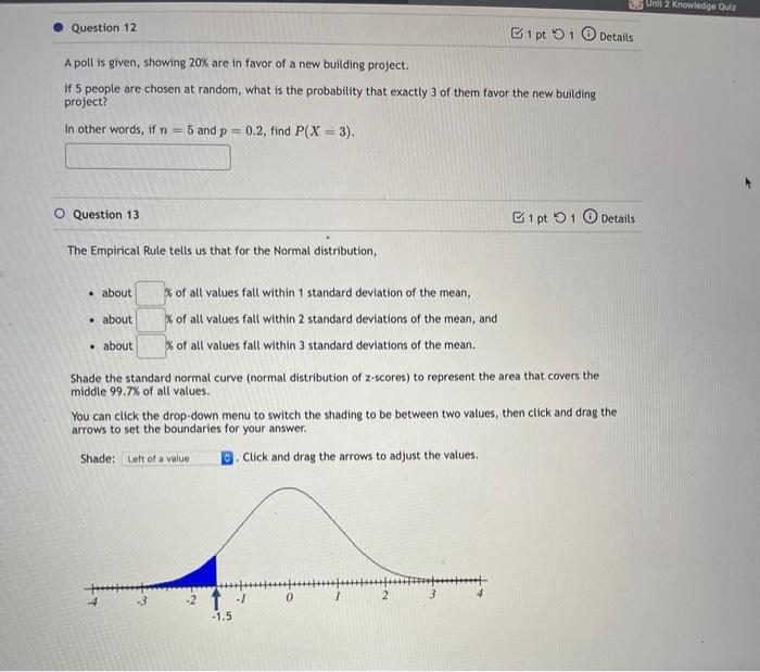 Solved This is the multiple choice knowledge quiz section | Chegg.com