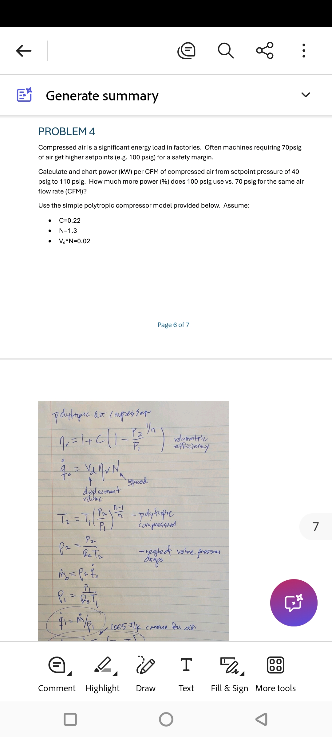 Solved podytyre air cappeyisarηv=1+C(1-p2P1) ﻿volumetric | Chegg.com