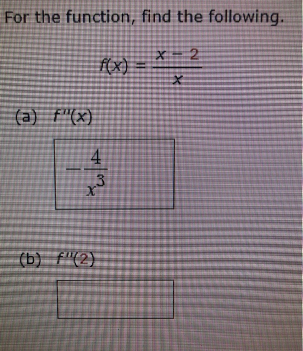 Solved For the function, find the following. (afx 4 (b) | Chegg.com