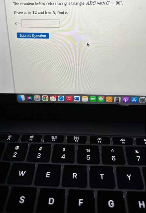 Solved The problem below refers to right triangle ABC with | Chegg.com