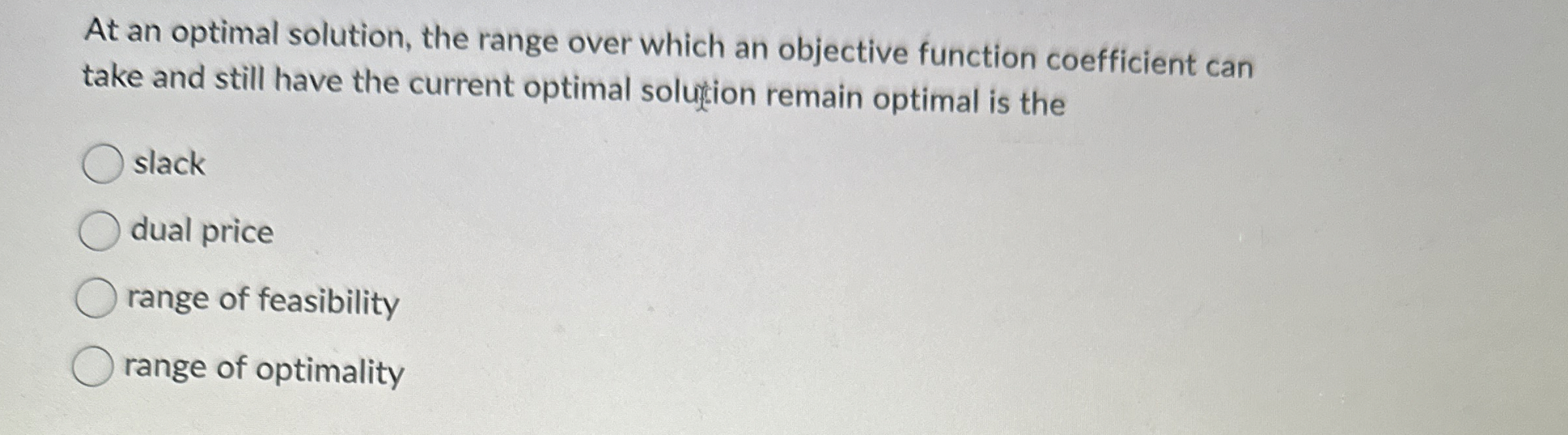 Solved At an optimal solution, the range over which an | Chegg.com