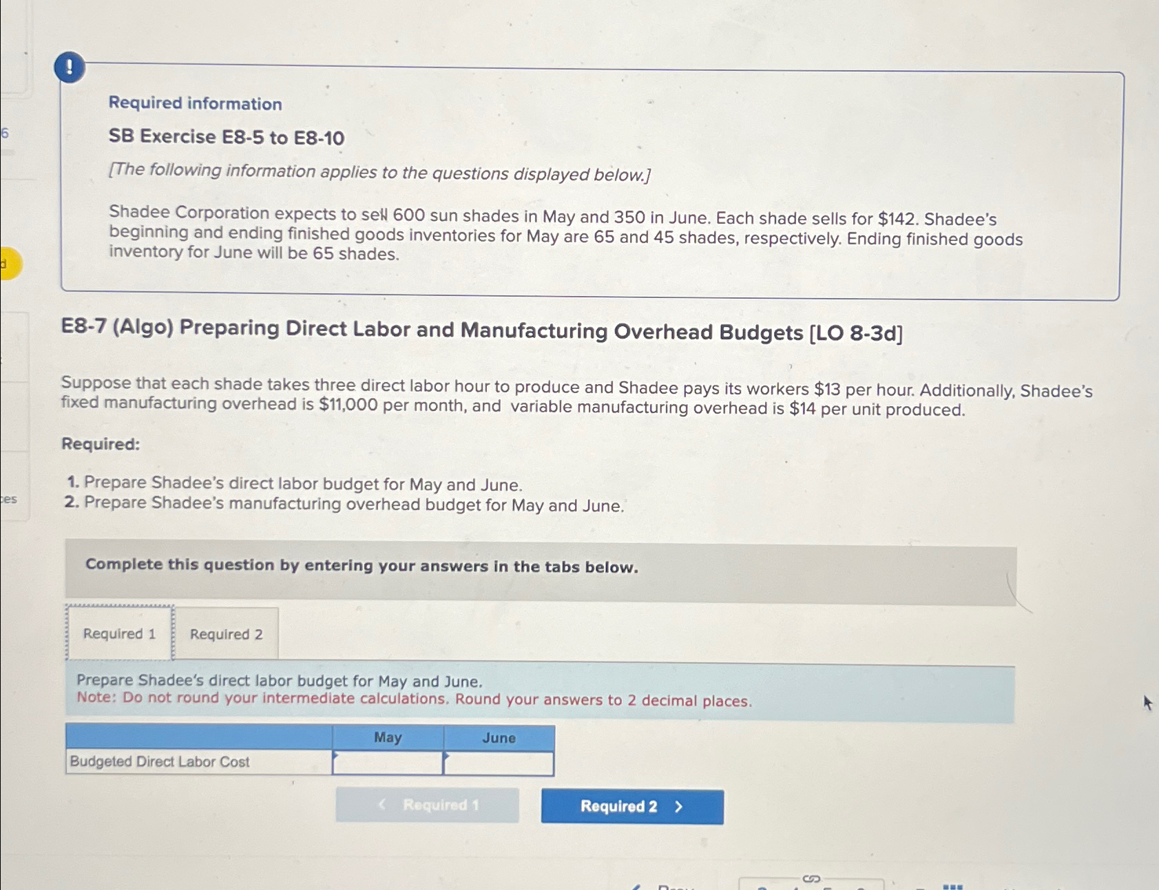 Solved Required informationSB Exercise E8-5 ﻿to E8-10[The | Chegg.com
