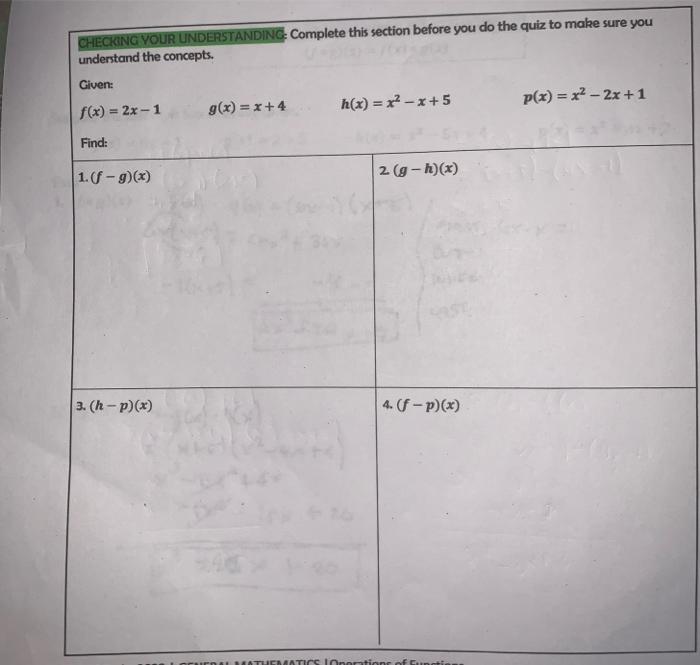 Solved CHECKING YOUR UNDERSTANDING: Complete this section | Chegg.com