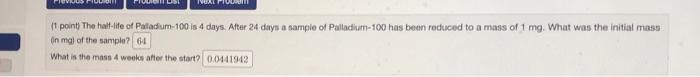 Solved Assignment8: Problem 7 a Previous Problem Probler | Chegg.com