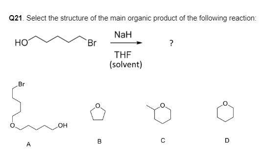 Solved Q21. ﻿Select the structure of the main organic | Chegg.com