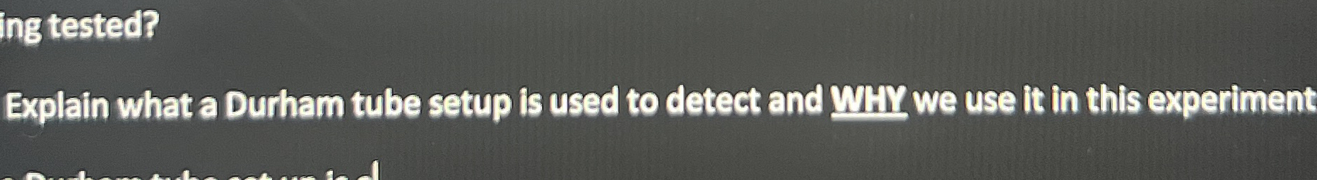 Solved Explain what a Durham tube setup is used to detect | Chegg.com