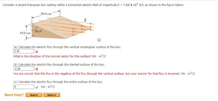 Solved Consider a closed triangular box resting within a | Chegg.com