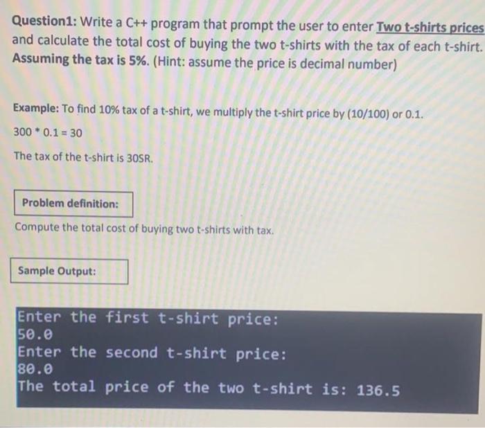 Solved Question1 Write A C Program That Prompt The User 3434