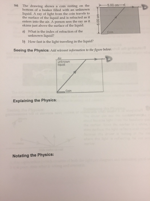 Solved S4: 5.00 cm The drawing shows a coin resting on the | Chegg.com
