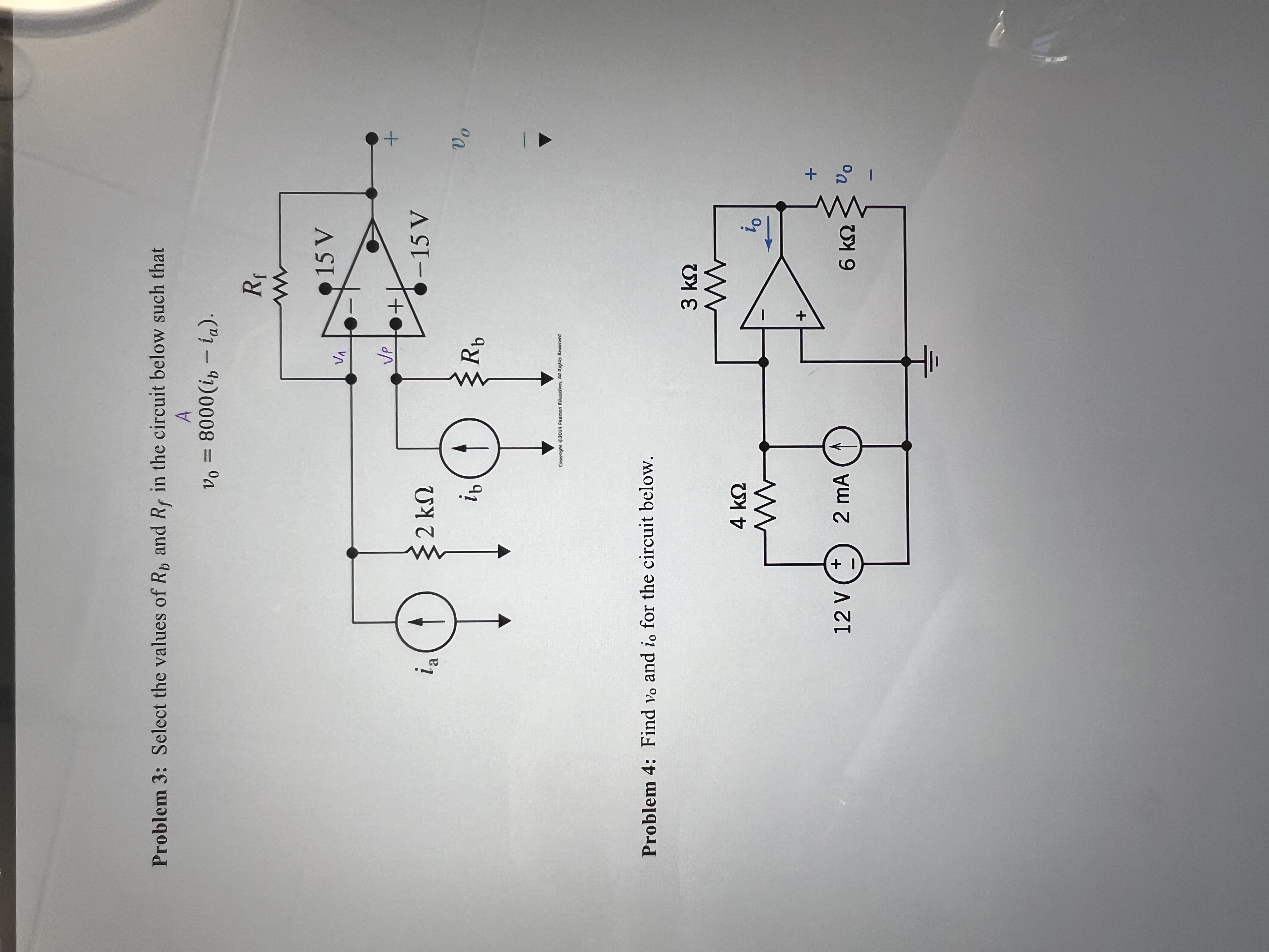 Solved Problem 3: Select the values of Rb ﻿and Rf ﻿in the | Chegg.com