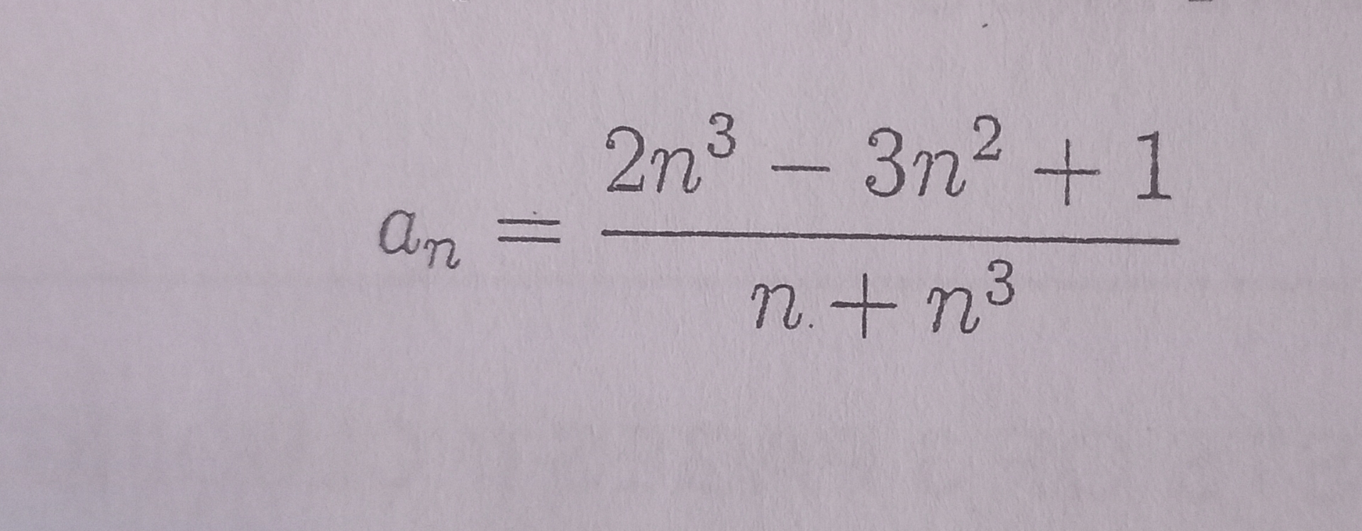 Solved an=2n3-3n2+1n+n3proof that it converges | Chegg.com