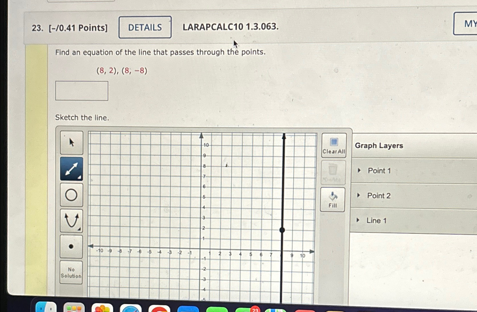 Solved [-/0.41 ﻿Points]LARAPCALC10 1.3.063.Find an equation | Chegg.com
