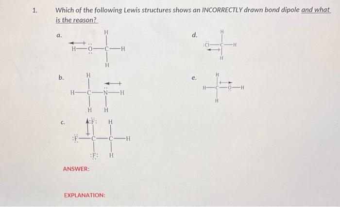 Solved Which of the following Lewis structures shows an | Chegg.com