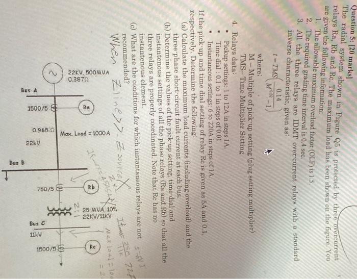 Solved Question 5: [20 marks) The radial system shown in | Chegg.com