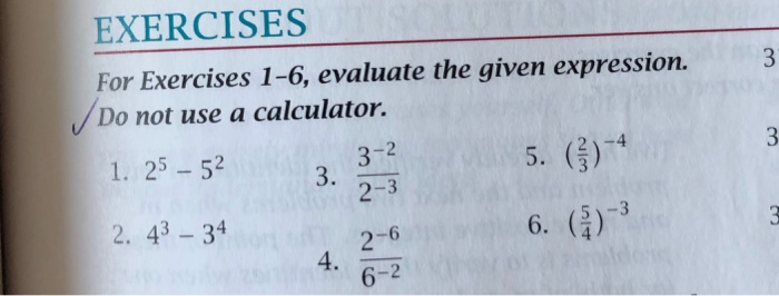 Solved EXERCISES For Exercises 1-6, evaluate the given | Chegg.com