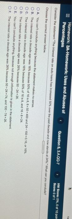 Solved III Homework: 3A-Homework: Uses and Abuses of | Chegg.com