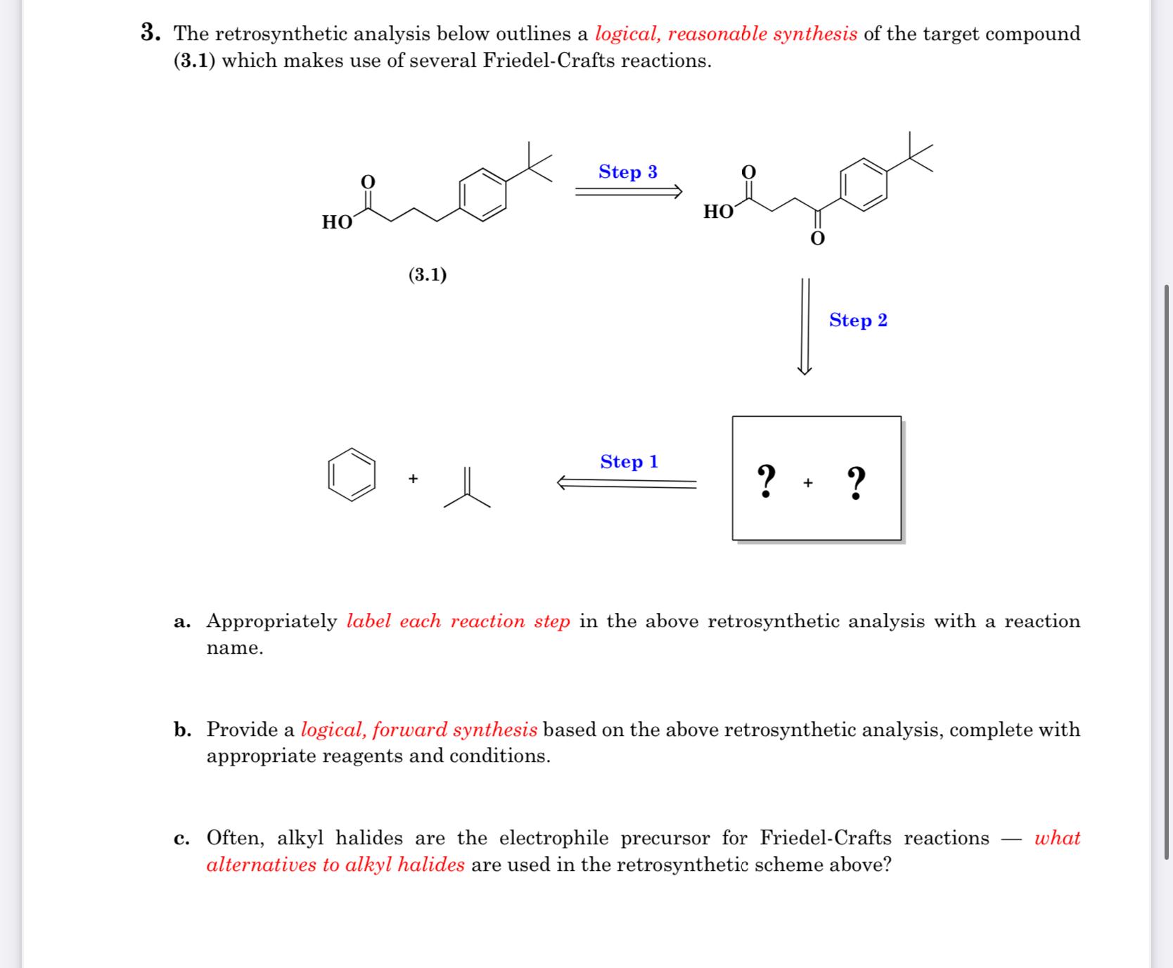 Solved The retrosynthetic analysis below outlines a logical, | Chegg.com