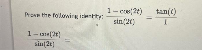 Solved Prove the following identity: | Chegg.com